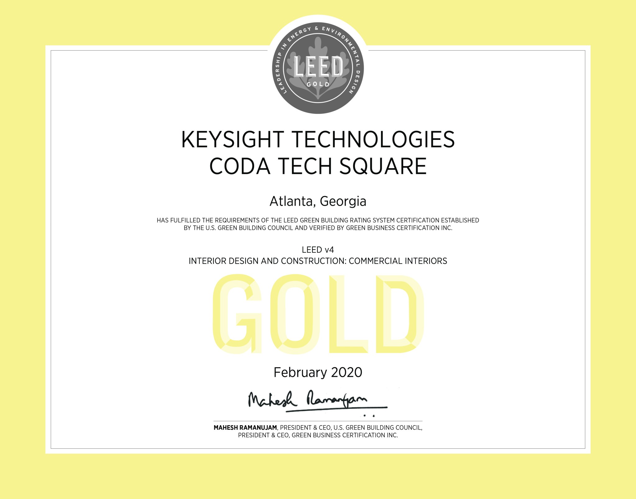 Atlanta Keysight Technologies Office at Coda Tech Square Earns LEED ...
